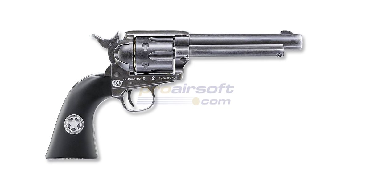 Umarex Colt Peacemaker .45 Ranger 6" 4.5mm CO2 Revolver, Antique Finish ...